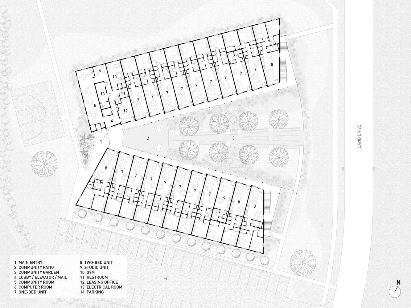 Senior Housing Design with Courtyard: Tiger Island Senior Apartments ...