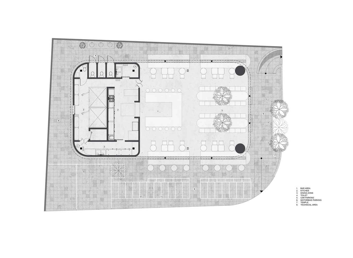 Overhead Restaurant: A Minimalist Restaurant Design in Bali ...