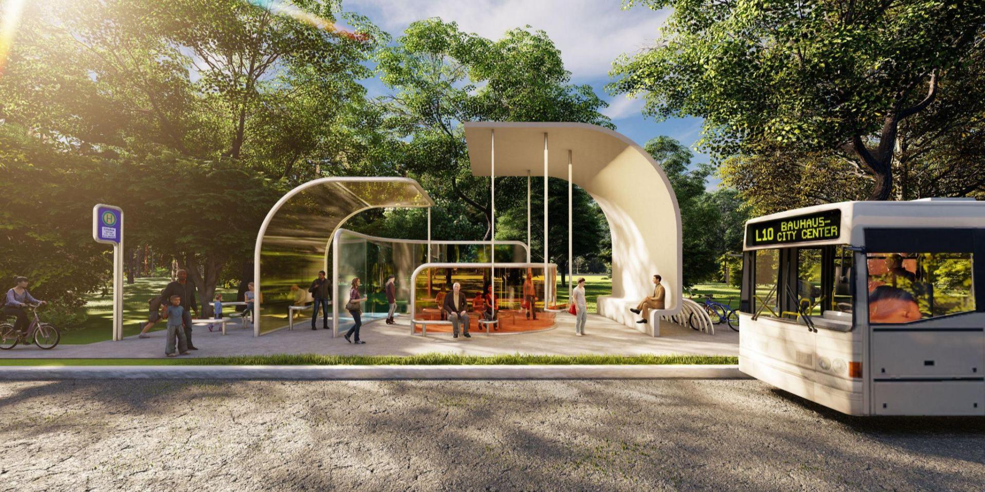 Bauhaus in the present: Reinventing the bus-stop typology by implementing Bauhaus design ...