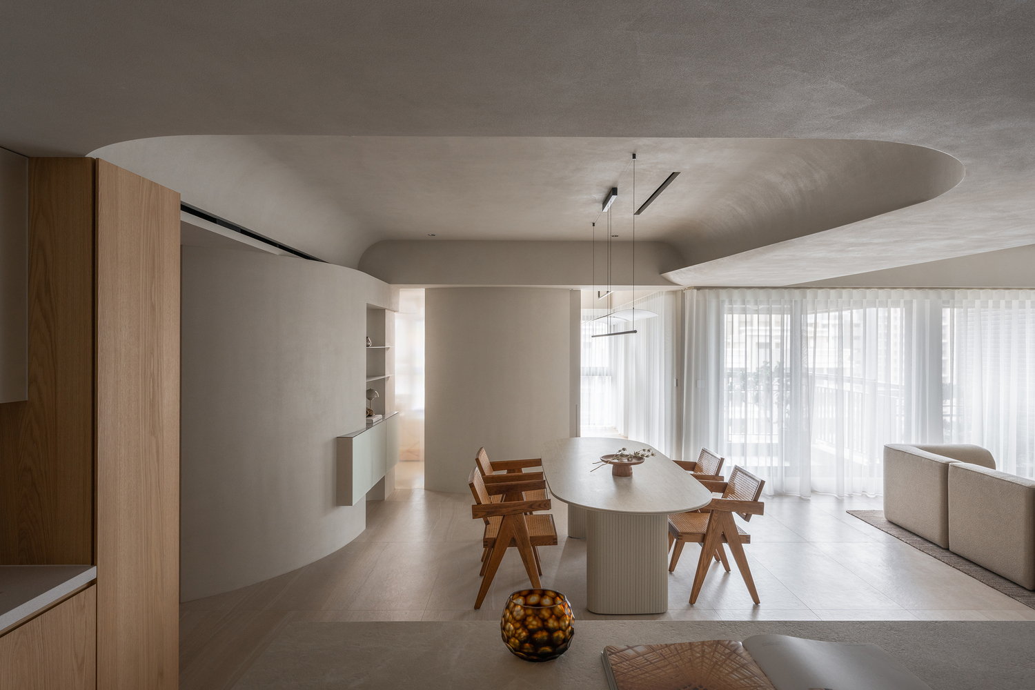 Curved Interior Design in the Slow Rhythm Apartment by KC Design Studio ...