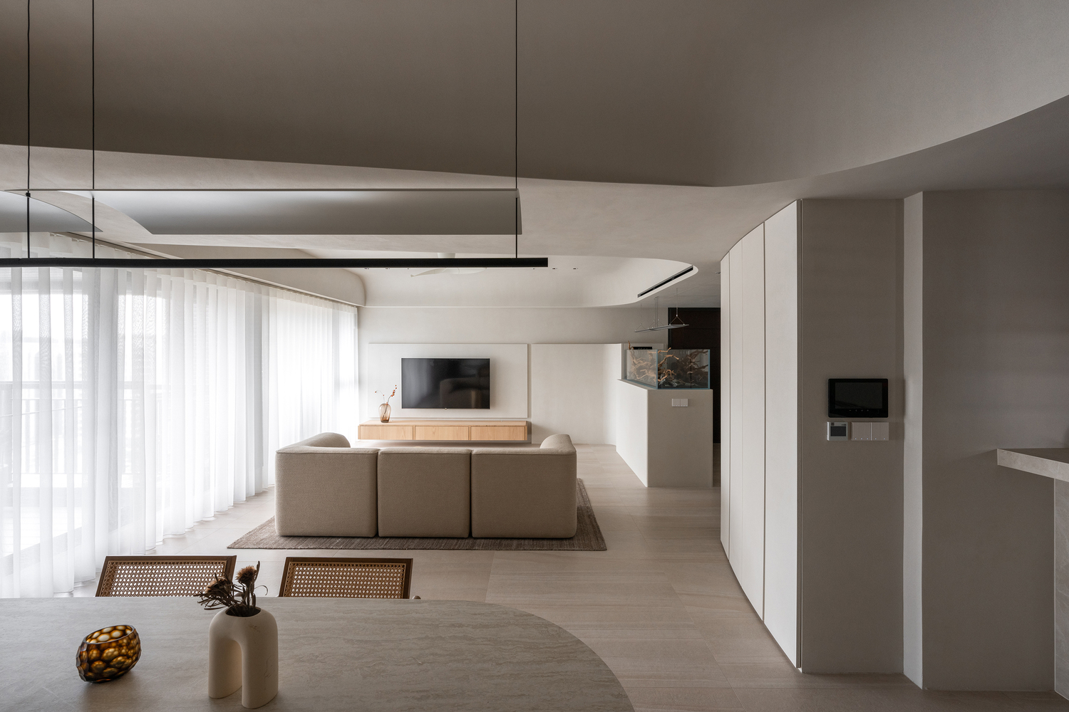 Curved Interior Design in the Slow Rhythm Apartment by KC Design Studio ...