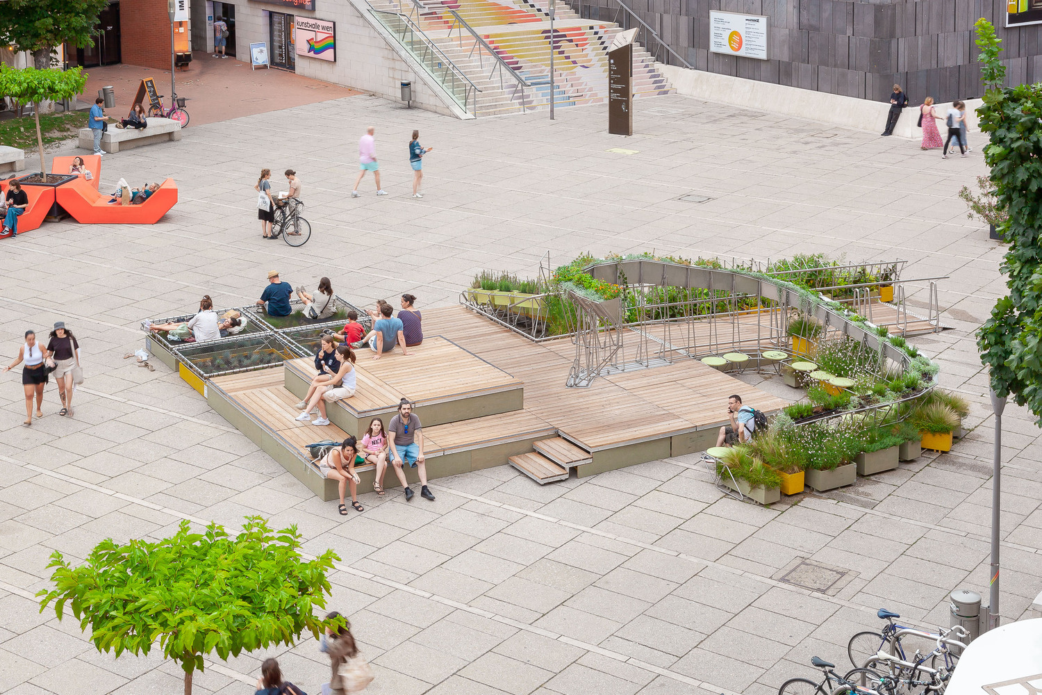 Urban Green Island Vienna by OpenFields: A Modular Stage for Public ...