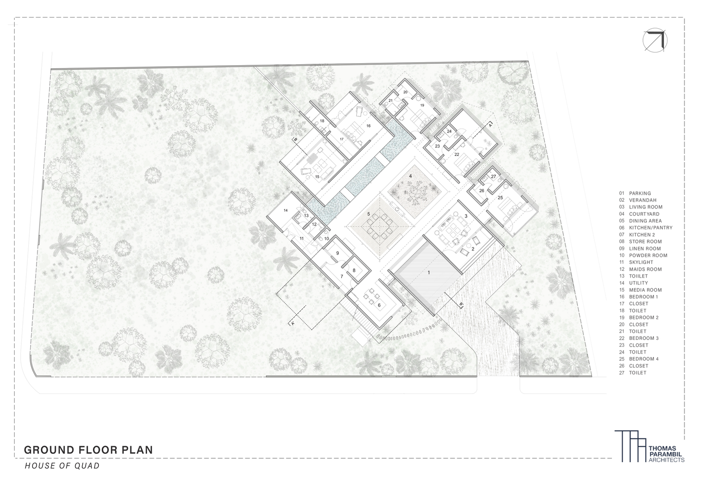 House of Quad: A Contemporary Take on Kerala Courtyard House Design by ...
