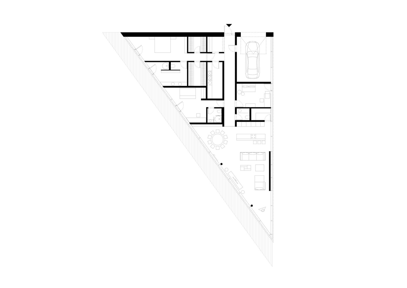 Triangular House Design in Vilnius by G.Natkevicius & Partners ...