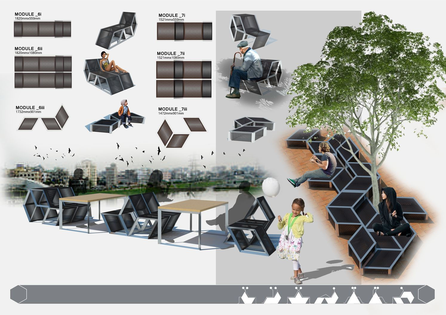 Urban Criss: Modular Urban Furniture Architecture for Human–Nature ...
