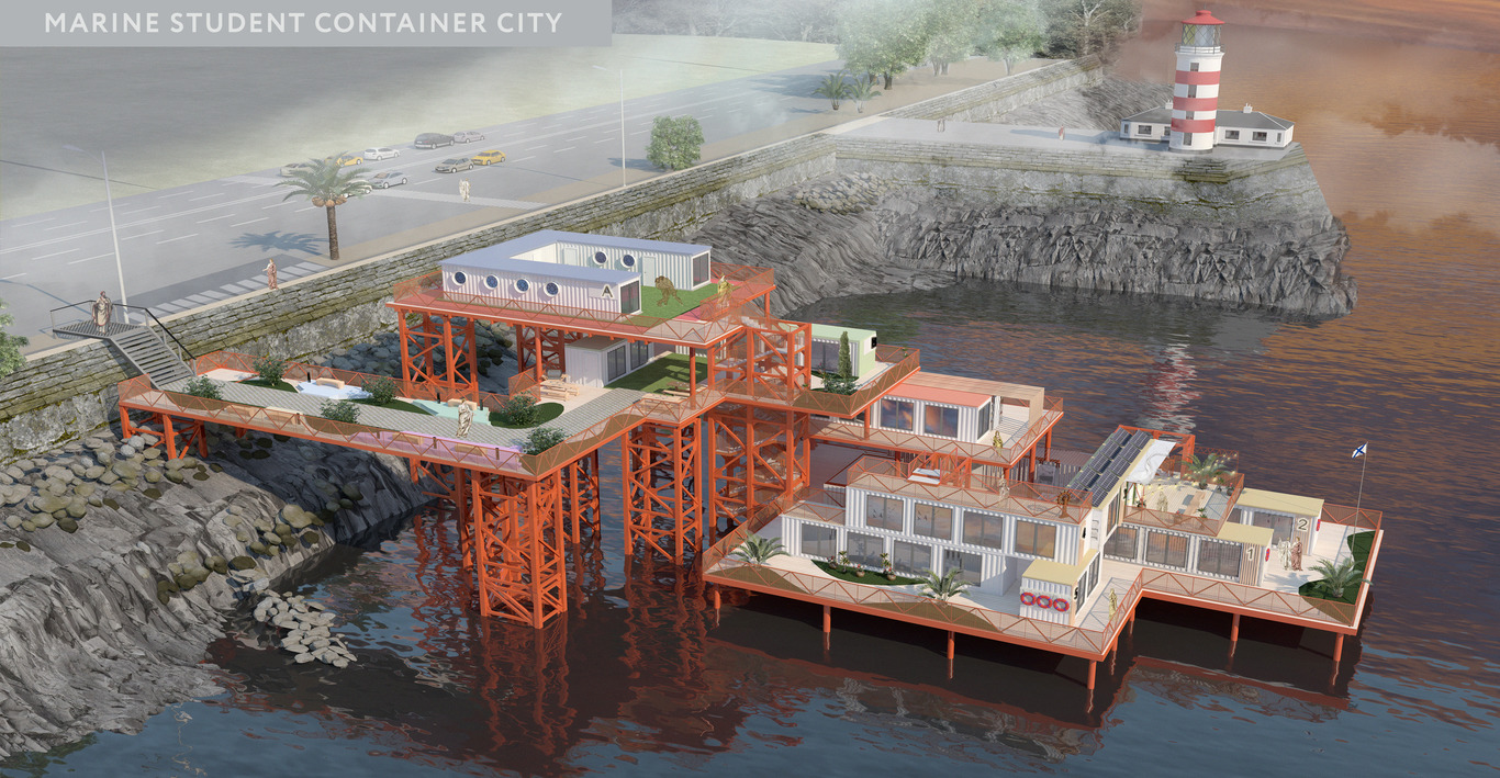 Marine student container city | Cultural Architecture Design Process