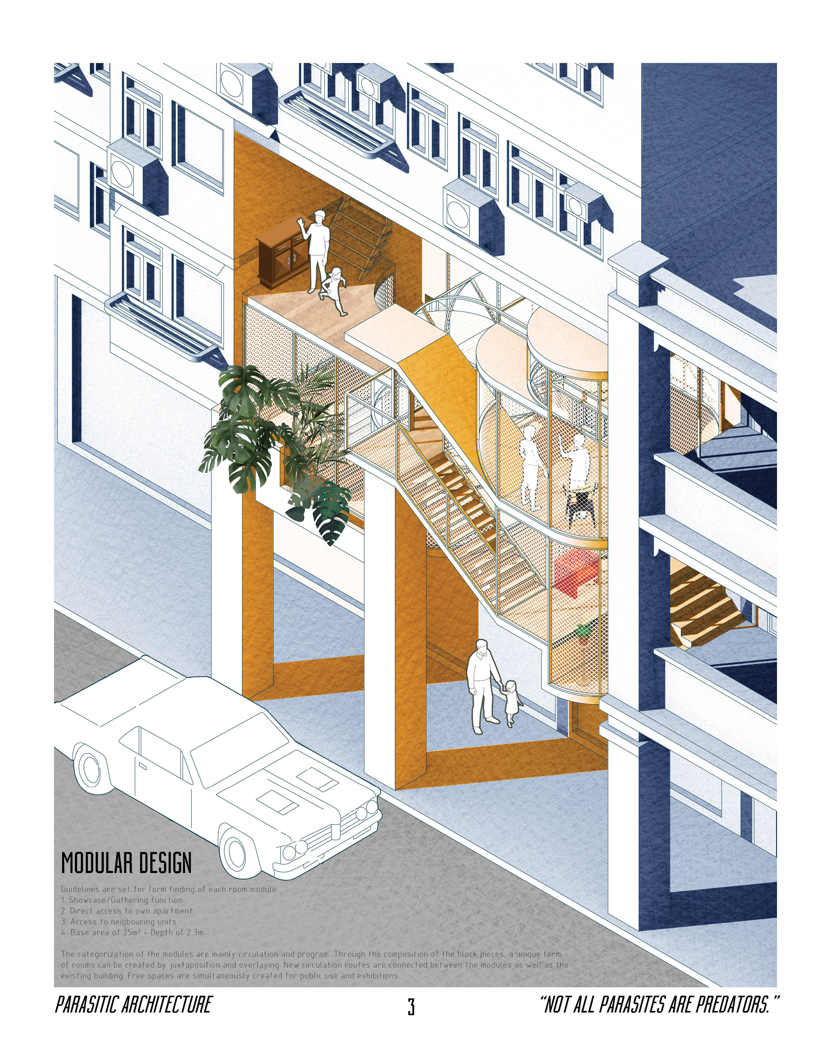 Parasitic architecture, simulating future developments of our cities ...