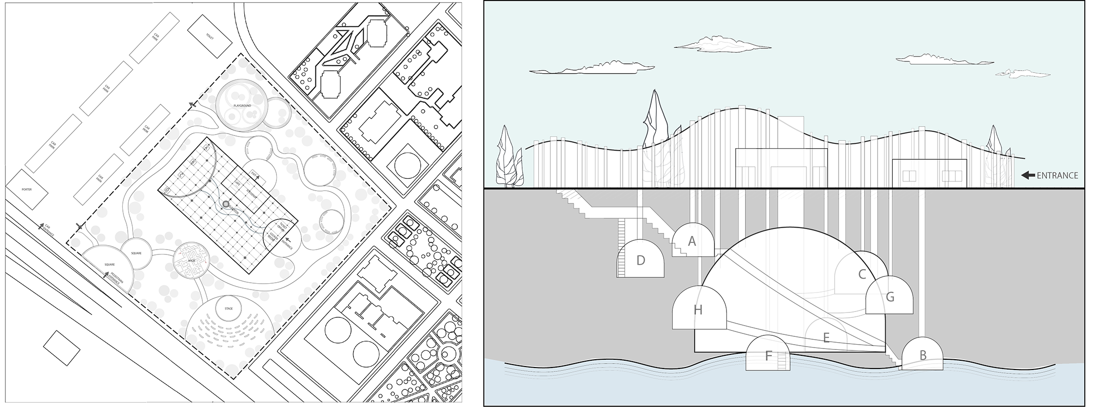 Design of Medieval Underground Museum | Space Architecture Design Process